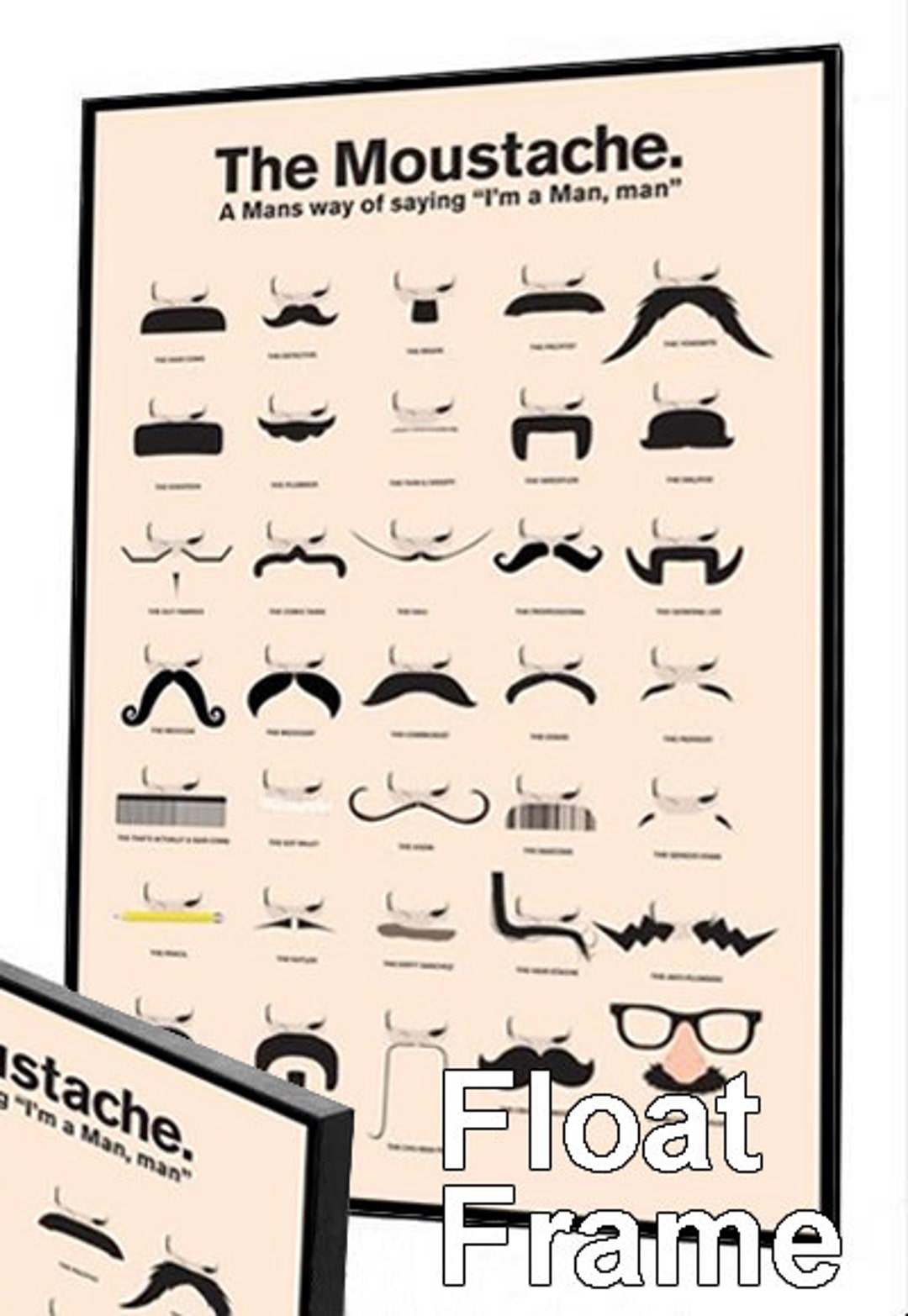 The Moustache Saying I'm A Man, Man Wall Art. Choose Either a Stunning ...