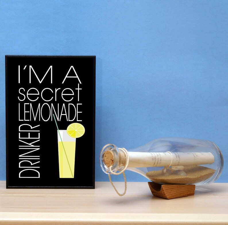 I'm a Secret Lemonade Drinker with Lemon. Black With - Etsy