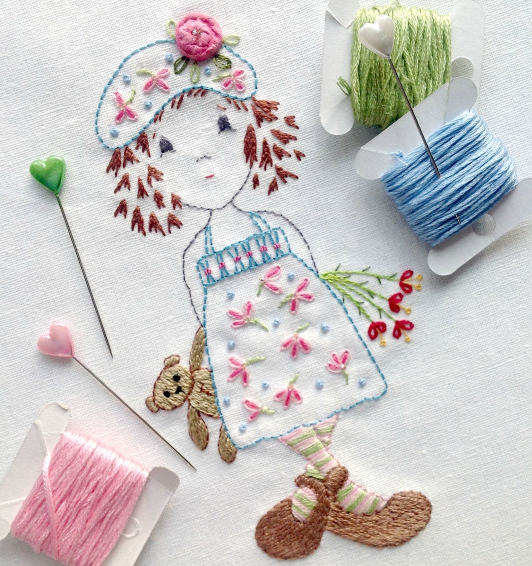 Hand Embroidery Pattern - 'A Pocketful of Posies' - Instant PDF ...
