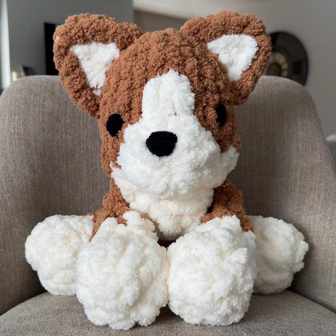 Handmade Chunky Knit Corgi Dog Snuggler - Etsy