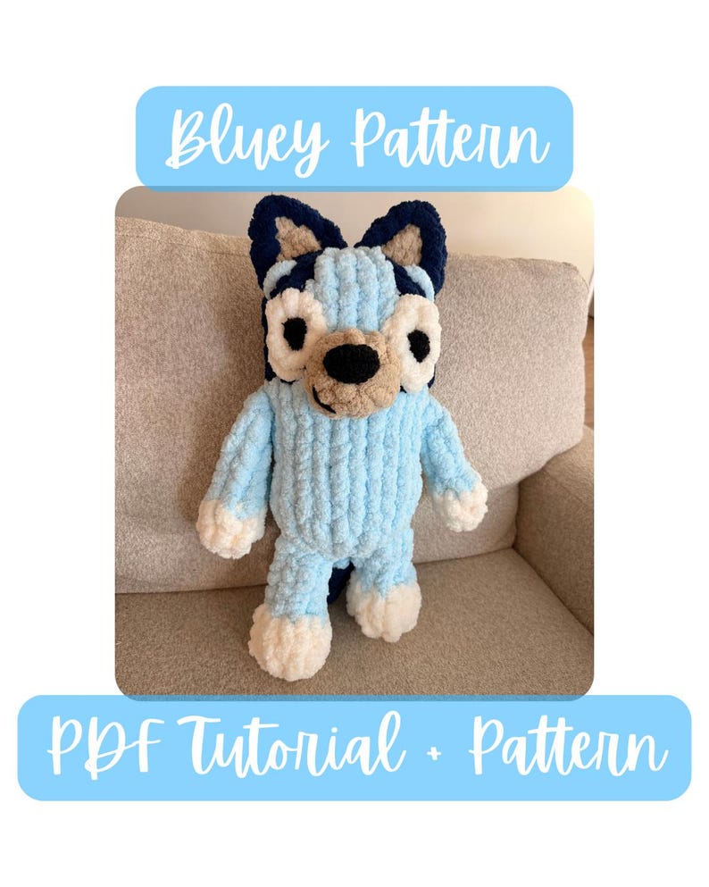Bluey Blue Heeler Inspired Learn Hand Knitting Full Tutorial / PDF ...