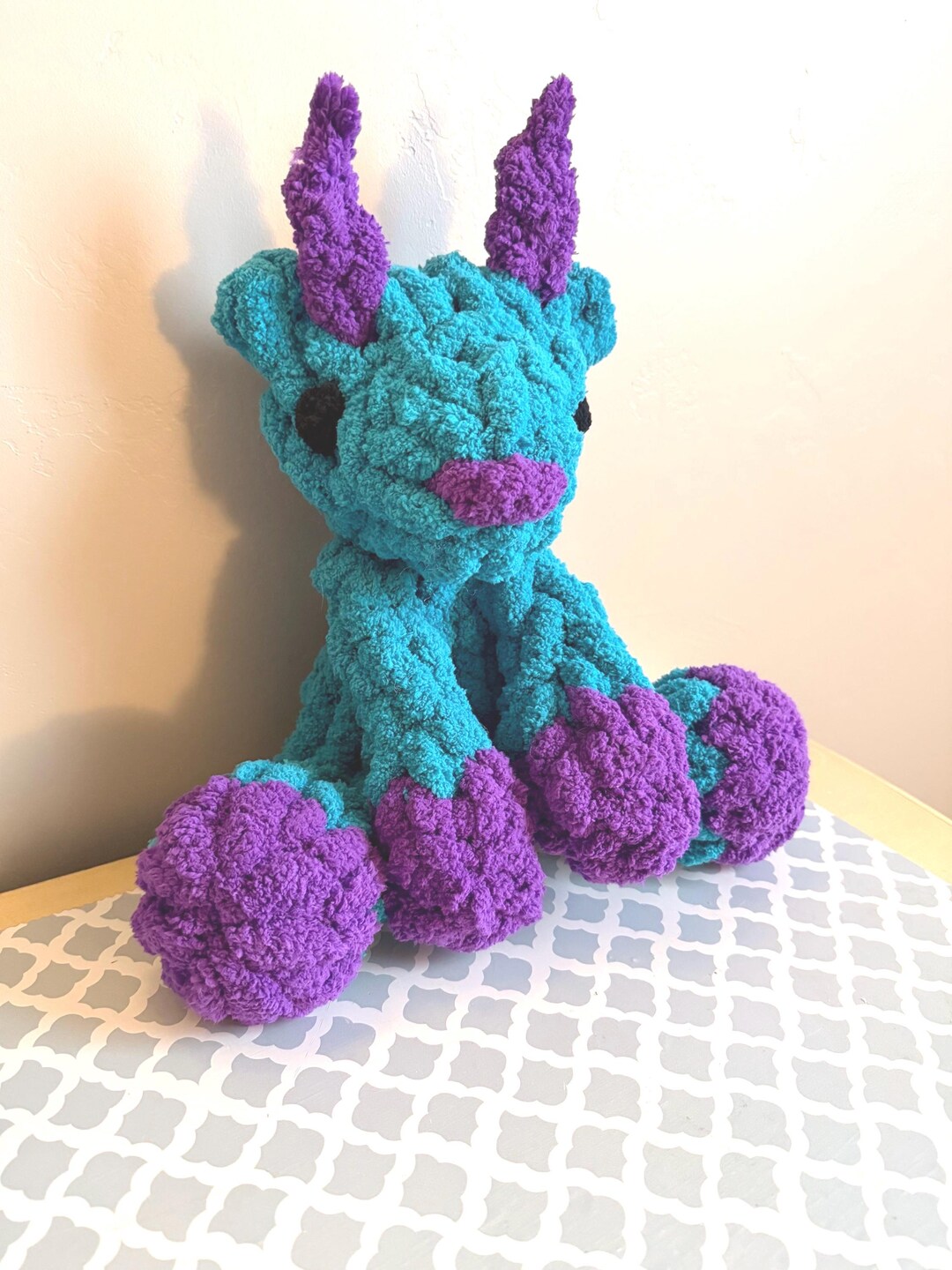 Handmade Chunky Knit Goat Plushie (ivory & Ash) - Etsy