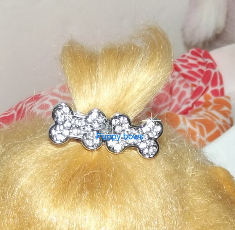 Puppy Bows dog Bone Shaped 9 TIARA Rhinestone Pet Hair Clip - Etsy