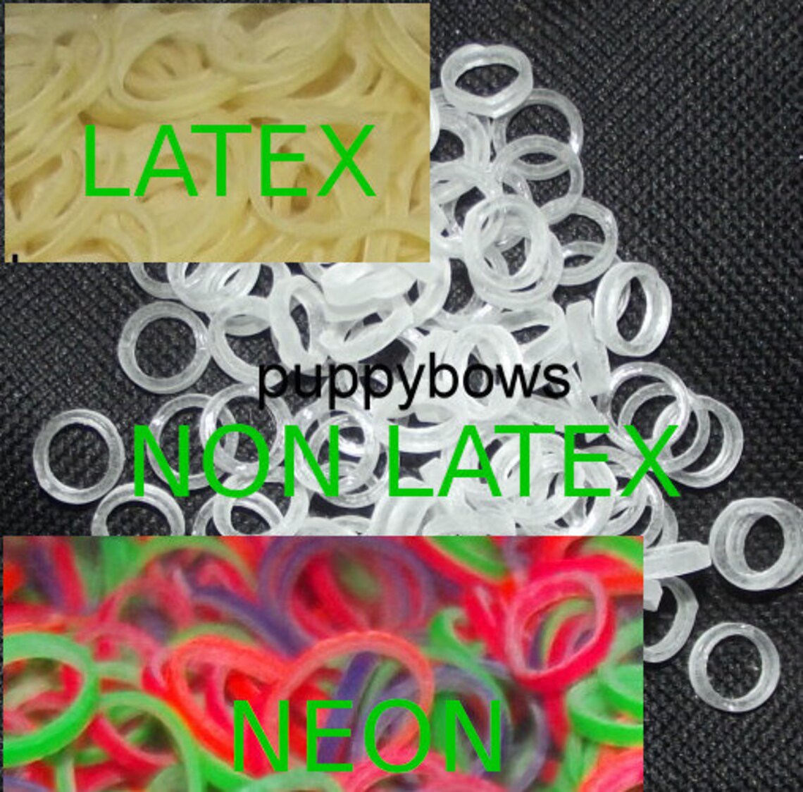 Puppy Bows Latex Non Latex Neon Doll Hair Craft Bands - Etsy