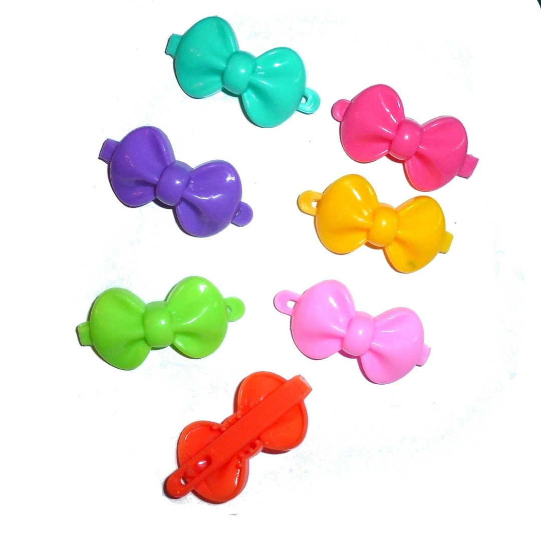 Puppy Bows Dog Bow Plastic Ball Clip Set 7 Pet Bowknot Barrette Hair ...