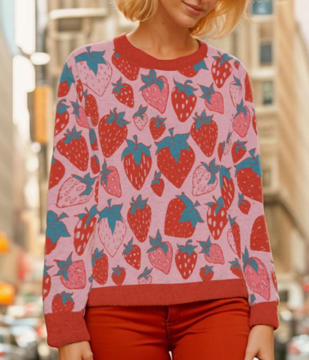 Strawberry Sweater Strawberry Cardigan Strawberry Shirt Strawberry ...