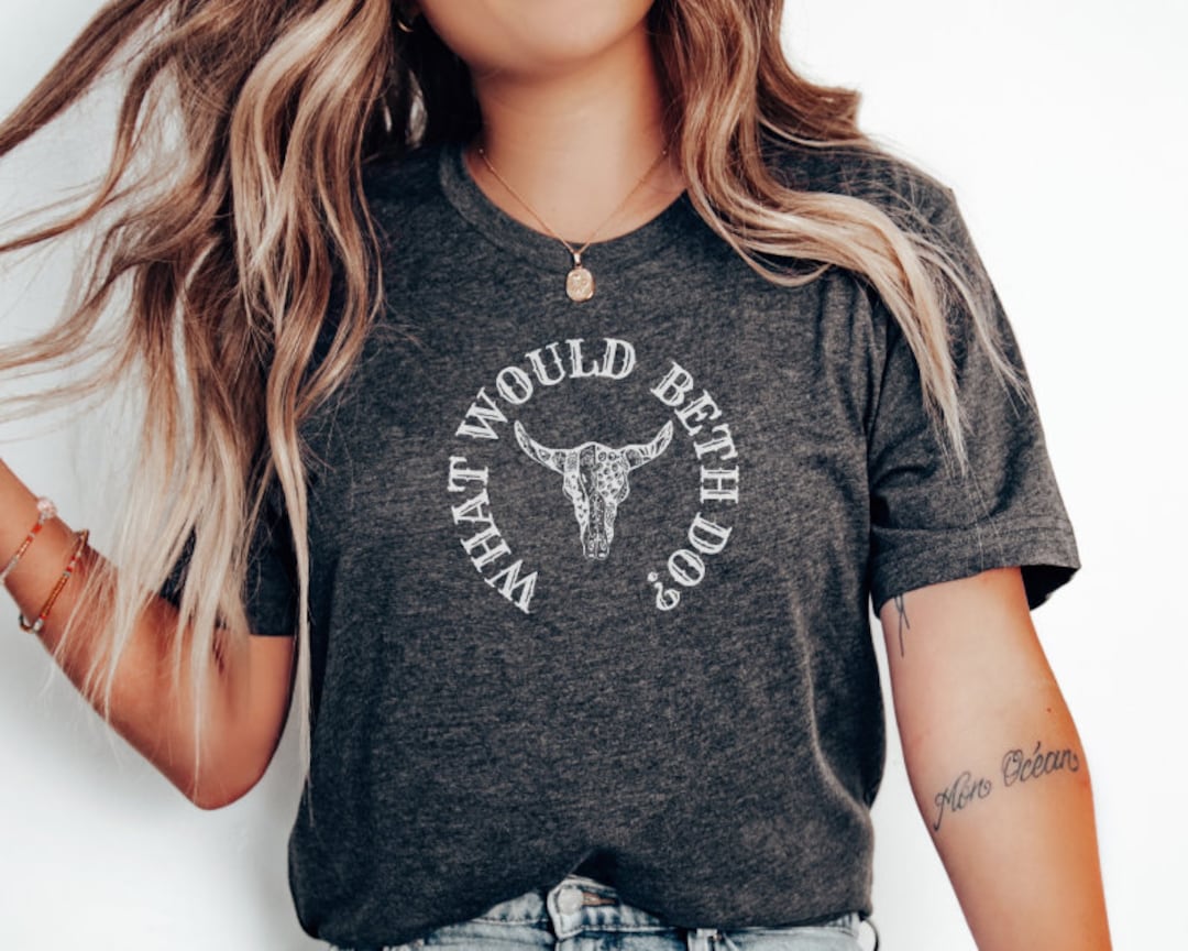 Yellowstone Western Tee Beth Dutton Tshirt Cow Skull Silhouette Shirt ...