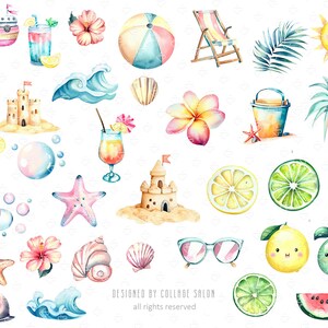 Summer Clipart, Cute Elephants Illustrations, Fairy Tale, Printable ...