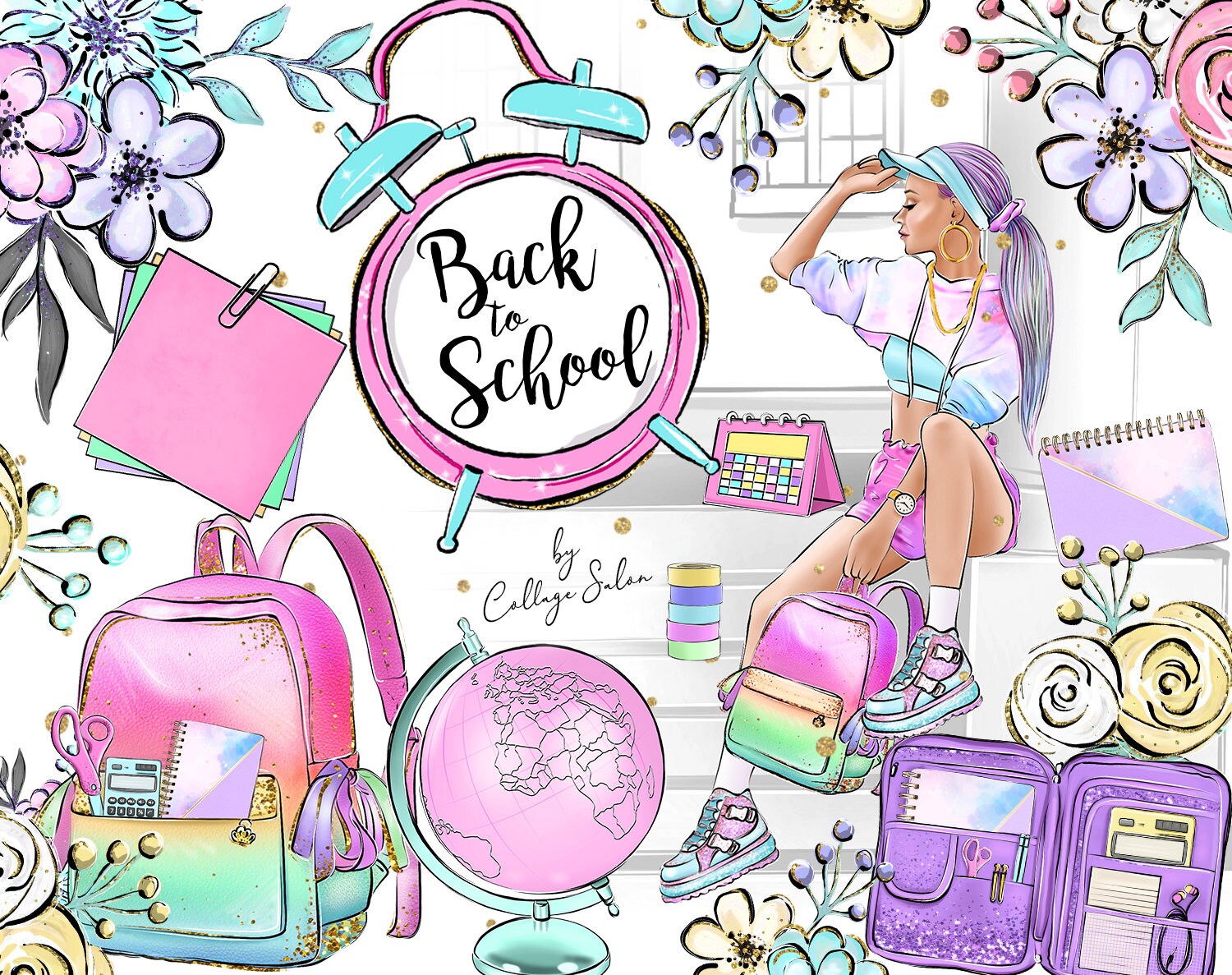 Back to School, Planner Stickers, School Supplies, Printable Stickers ...