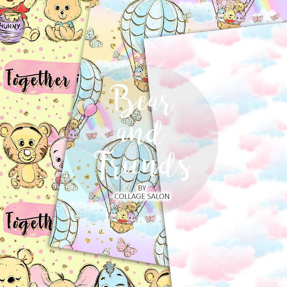 Cute Animals Patterns, Bear Papers, Planner Stickers, Seamless Patterns ...
