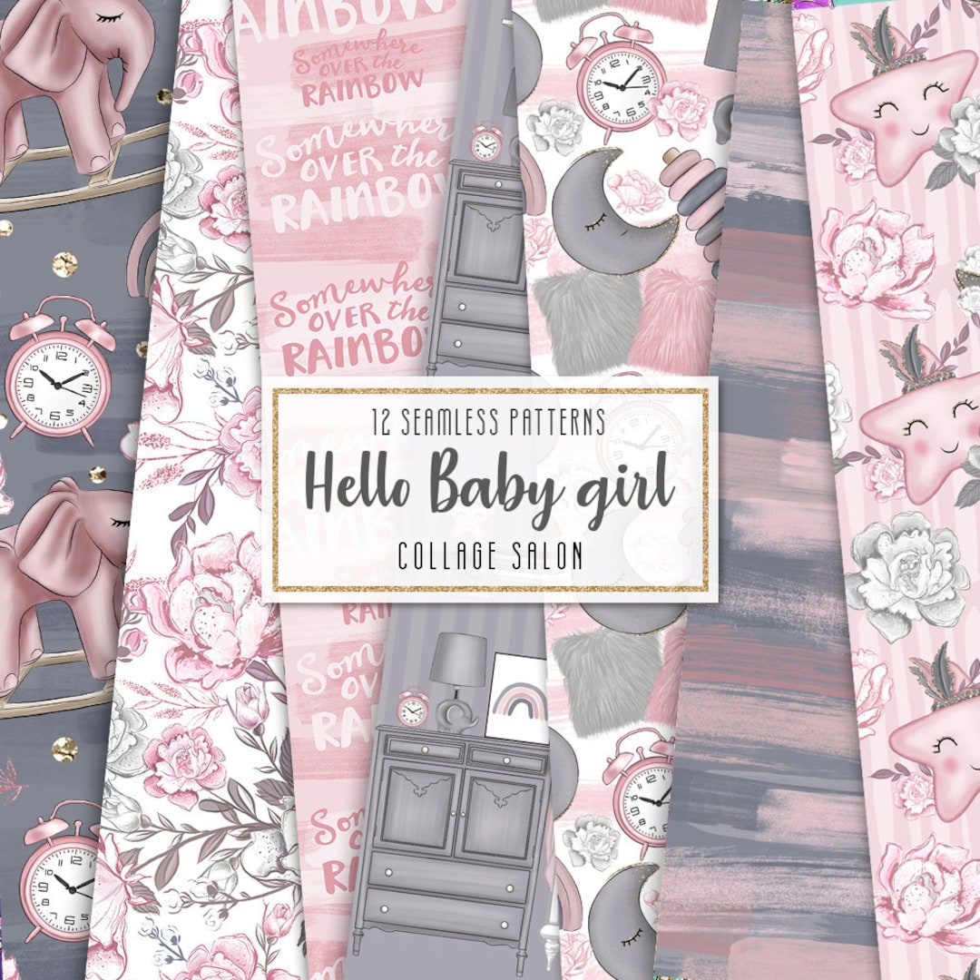 Baby Girl Patterns, Pregnancy Papers, Planner Stickers, Seamless ...