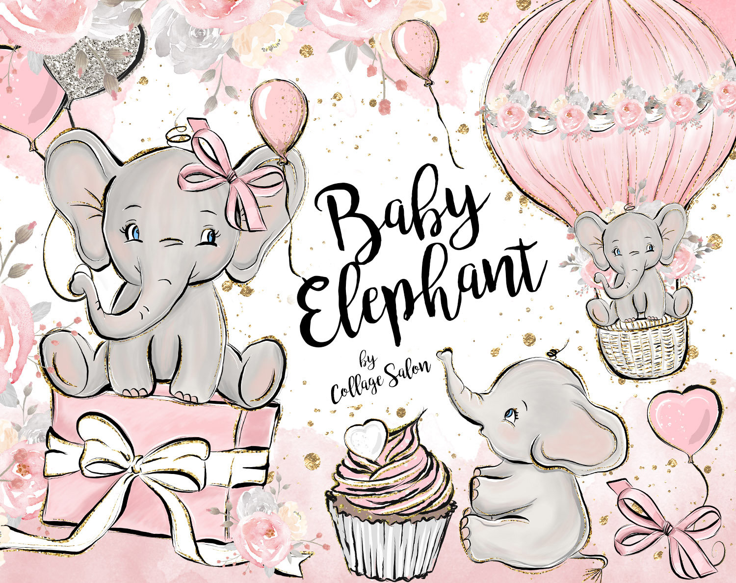 Baby Girl Elephant Illustrations, Cute Illustrations, Fairy Tale ...
