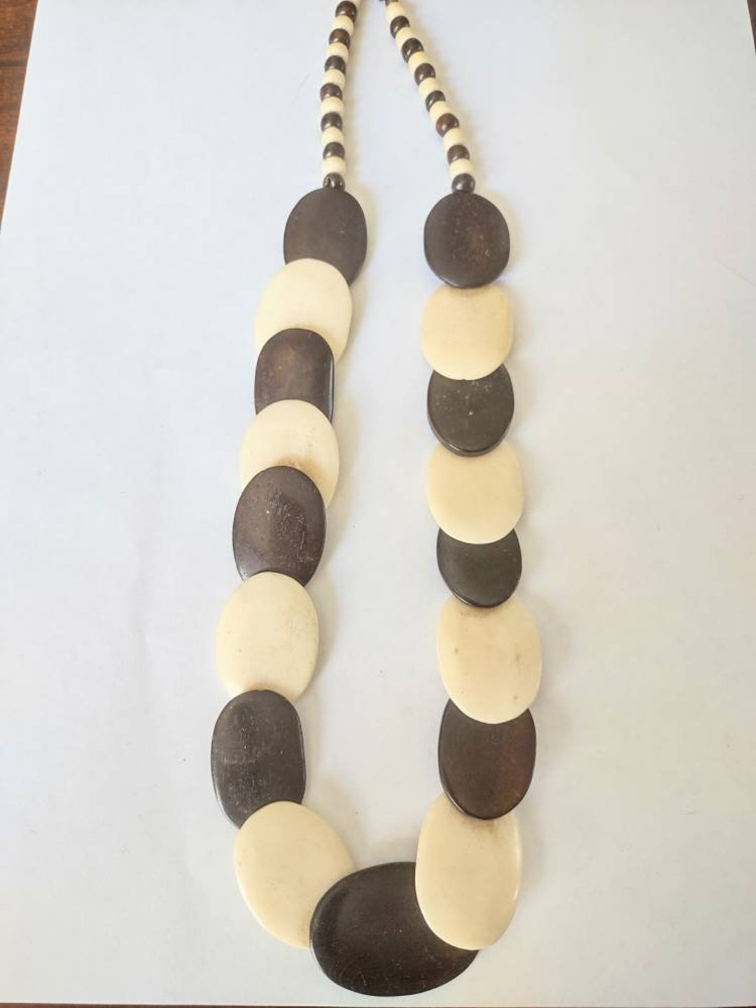 Bone Necklace / Beaded Necklace/ Bovine Necklace / Handmade Necklace ...