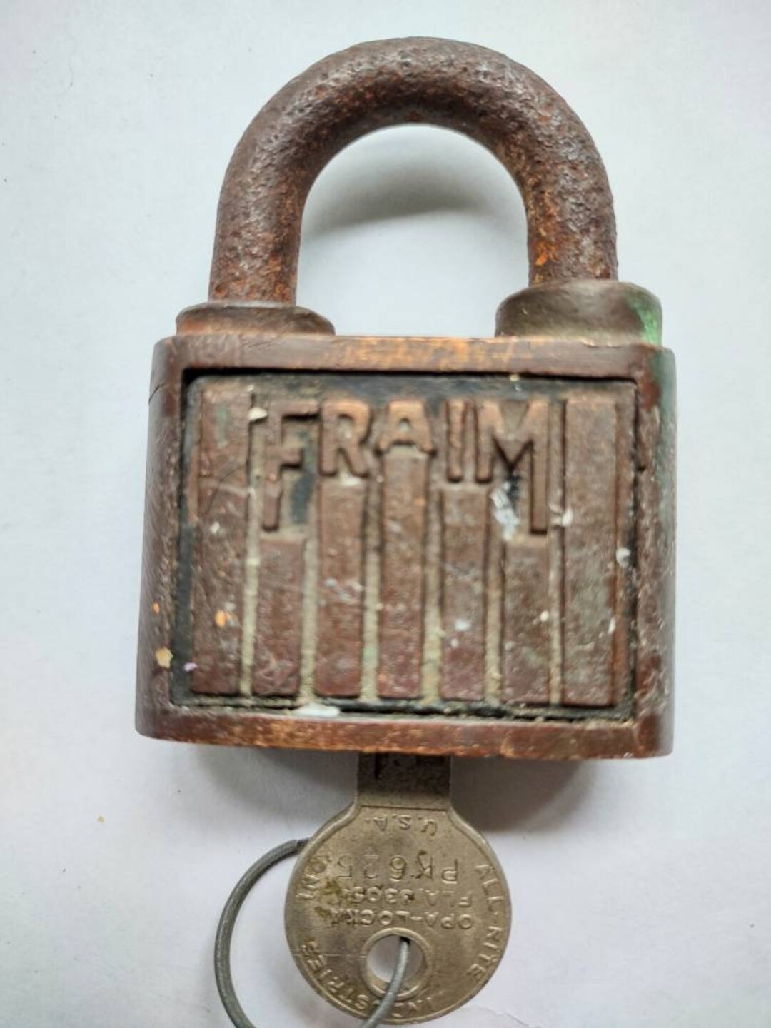 Vintage Padlock/vintage Brass Lock / Padlock and Key / Fraim Padlock ...