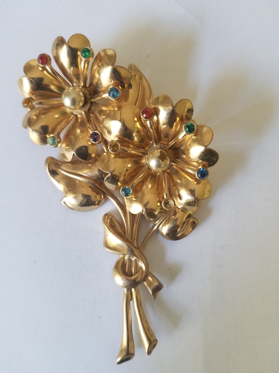 Large Coro Brooch / Pin / Rhinestone Brooch / Pin / Coro Jewelry ...