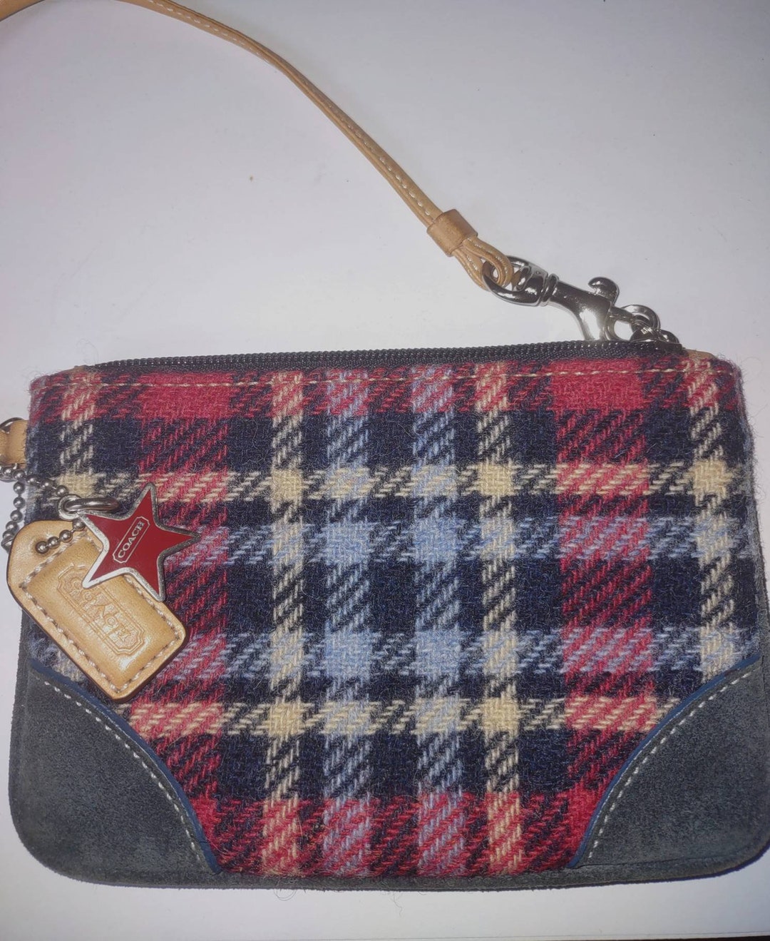 Coach Purse/ Plaid Coach Purse/ Wool Coach Purse / Wool Purse /coin ...