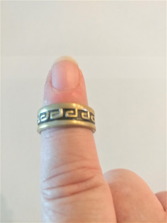 Silver Greek Ring for Men. Geometric Symbols Sterling… - Gem
