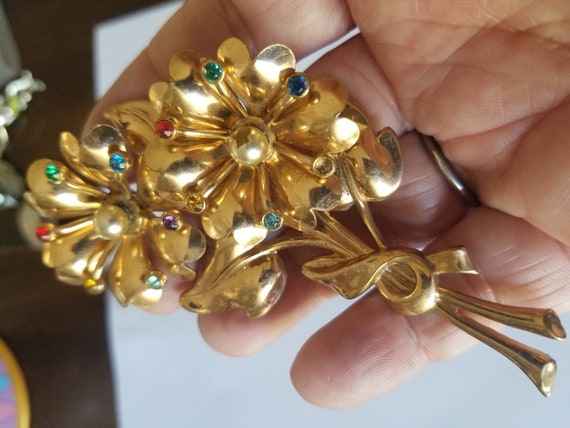 Large Coro Brooch / Pin / Rhinestone Brooch / Pin / Coro | Etsy