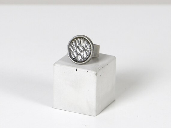 Vintage Ring Brutalist Steel Design by ASOE Kunsthåndværk - Etsy