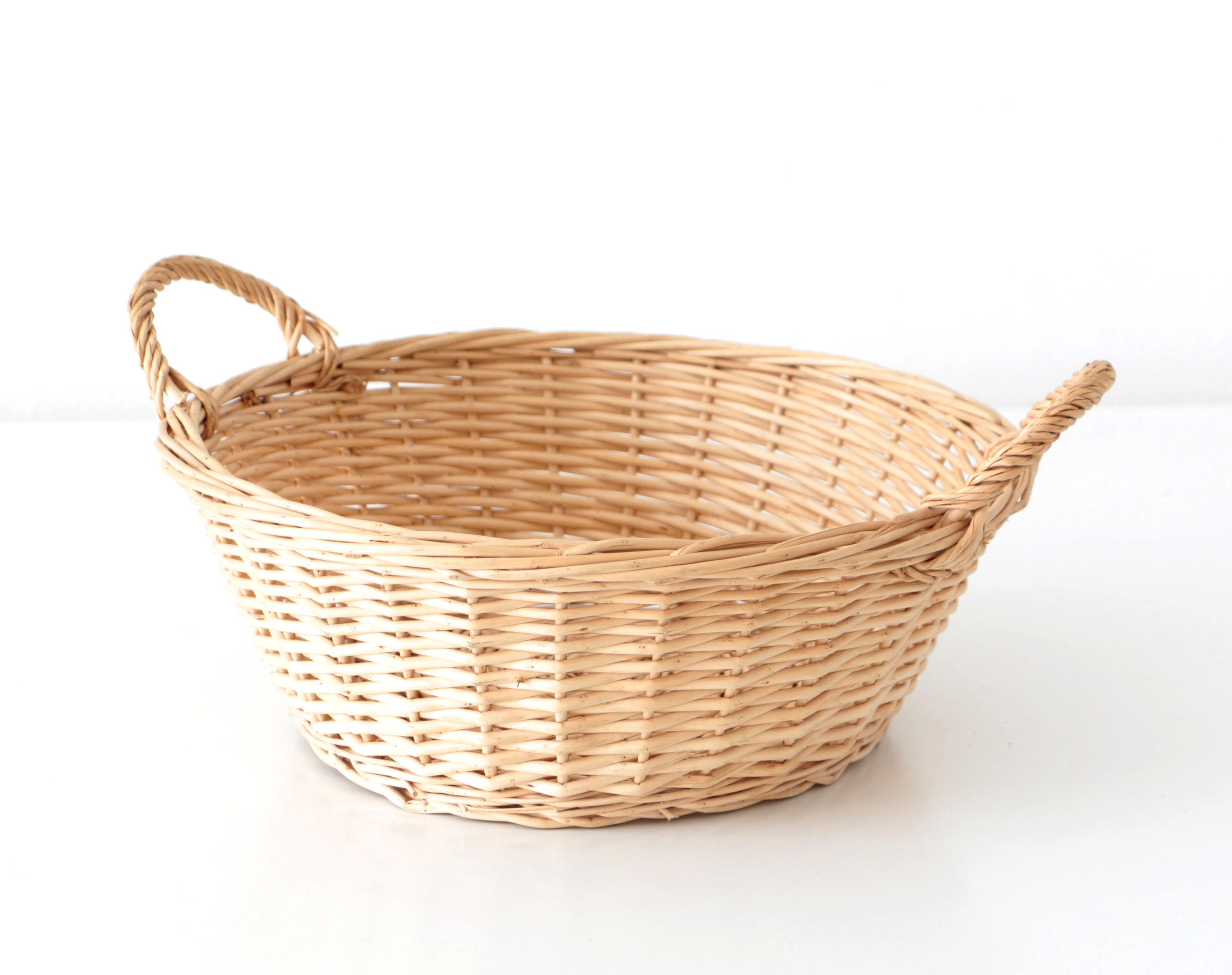 Vintage Korb Flechtkorb detaillierte Flechtarbeit großer Korb | Etsy