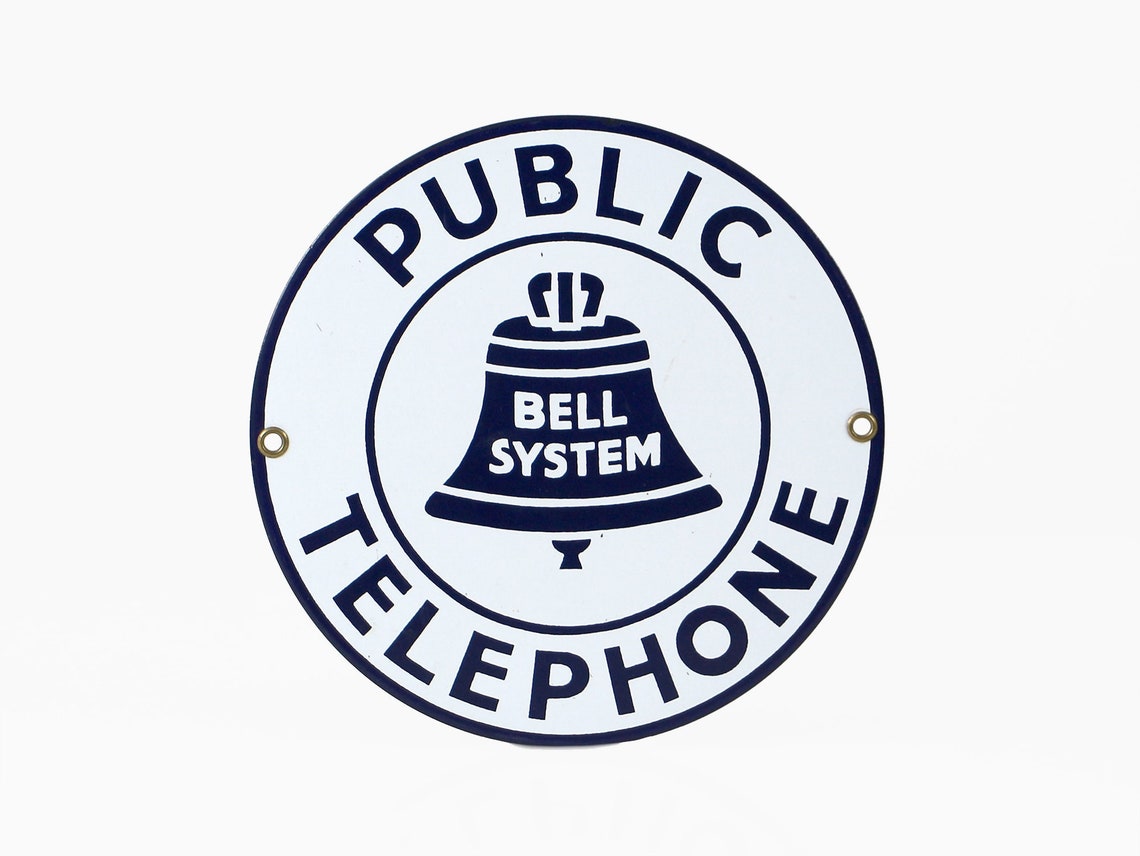 Vintage Metal Sign Public Telephone - Etsy