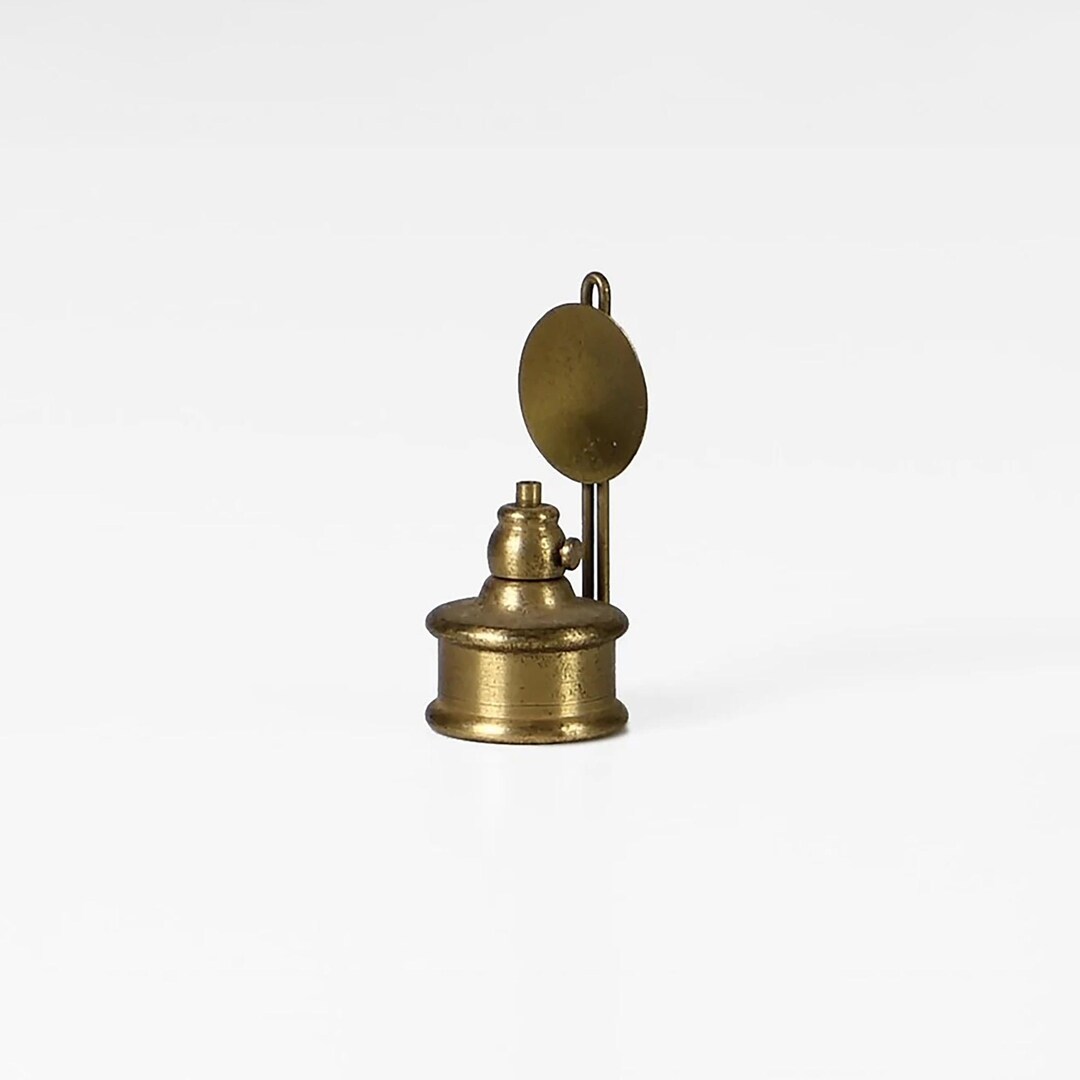 Vintage Brass Oil Lamp, Miniature Figurine, 1960s Collectible, Mid ...