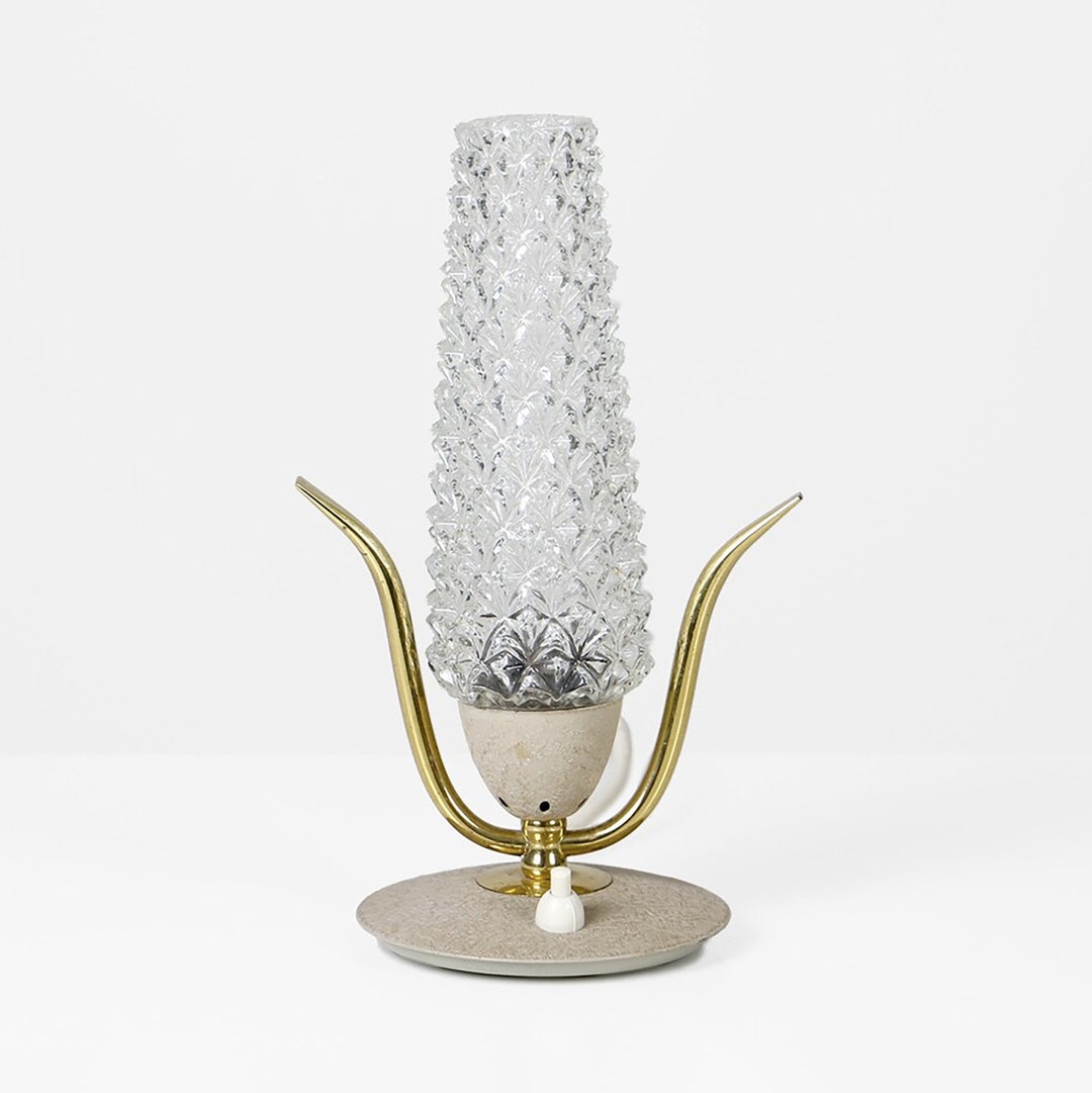 Vintage Bedside Table Lamp 60s Bubble Glass - Etsy