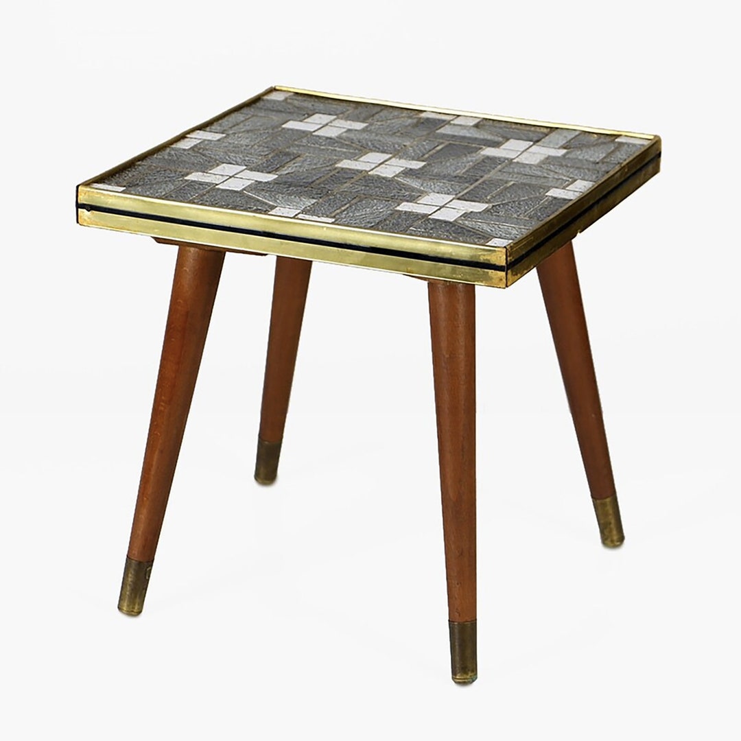 Vintage Side Table With Mosaic Tiles Mid Century - Etsy