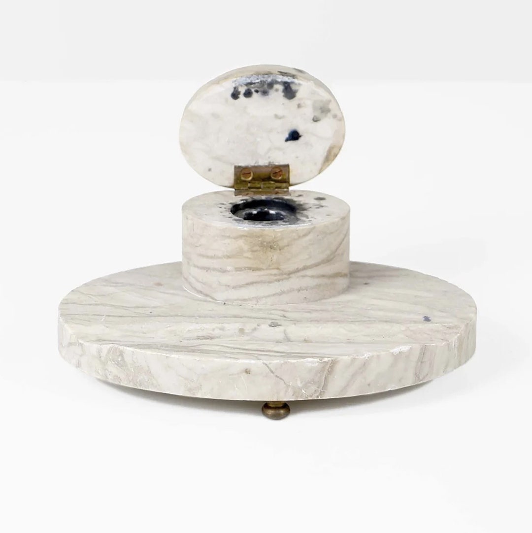 Vintage Inkwell and Pen Holder Rack Marble & Brass 30s Art Déco - Etsy