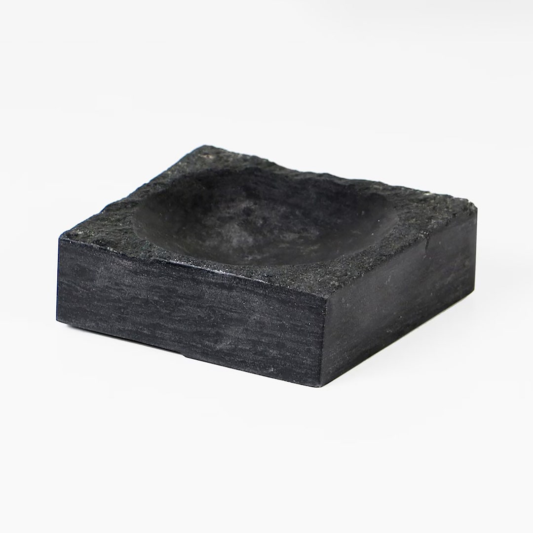 Vintage Stone Ashtray Black Sculpture Home Decor - Etsy