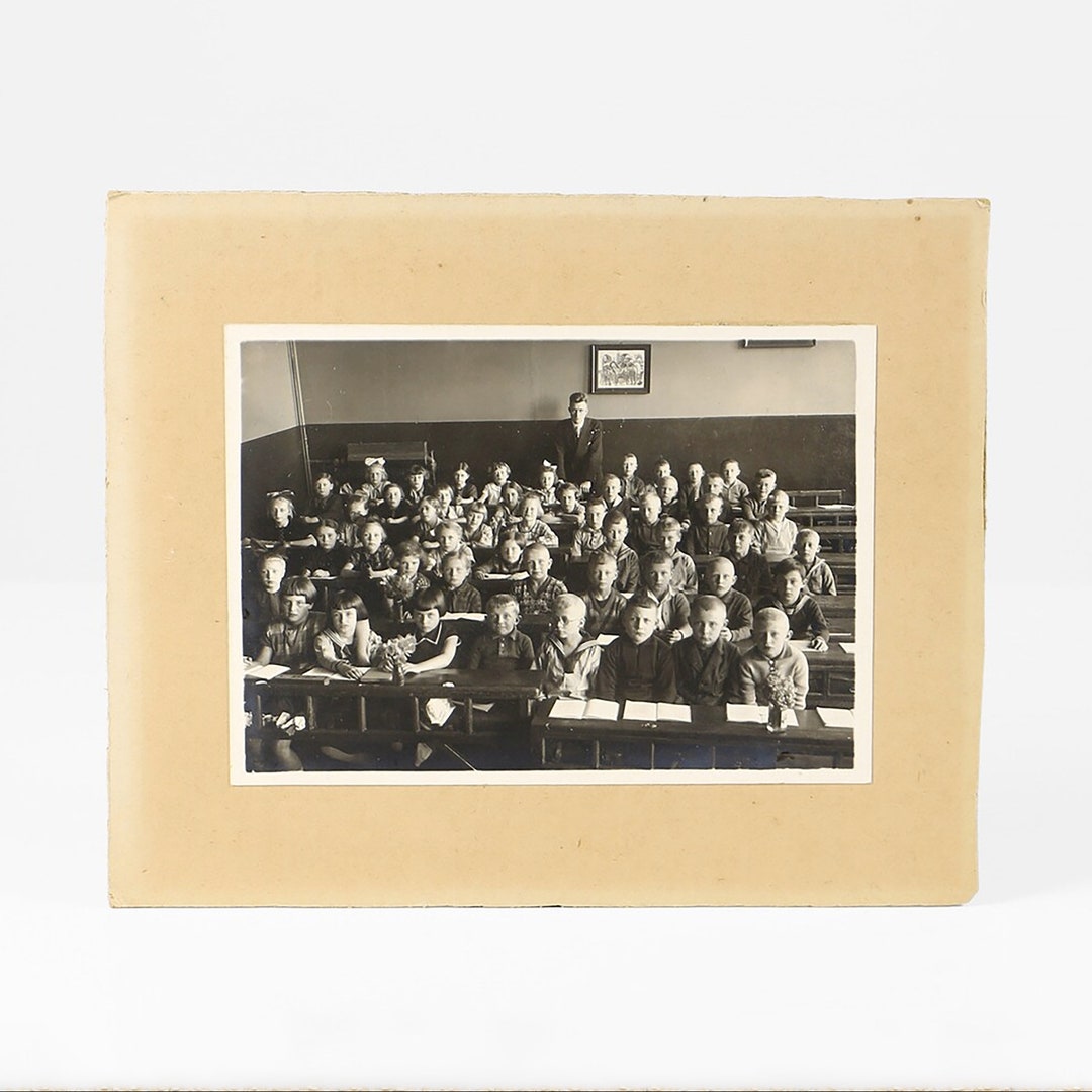Early 1900s School Class Photo: Antique Black and White Portrait - Etsy