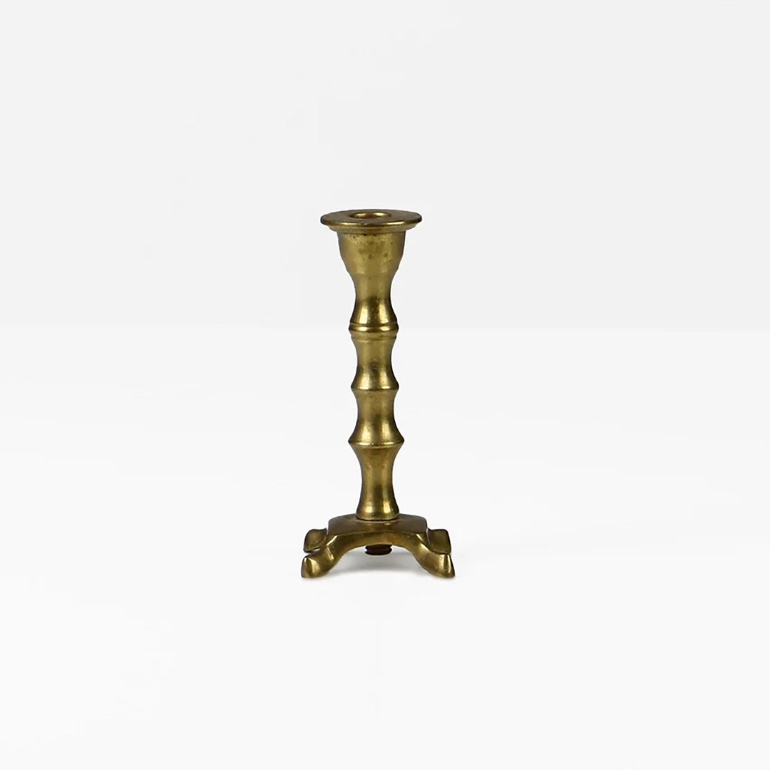 Vintage Little Brass Candlestick Mid Century Design - Etsy