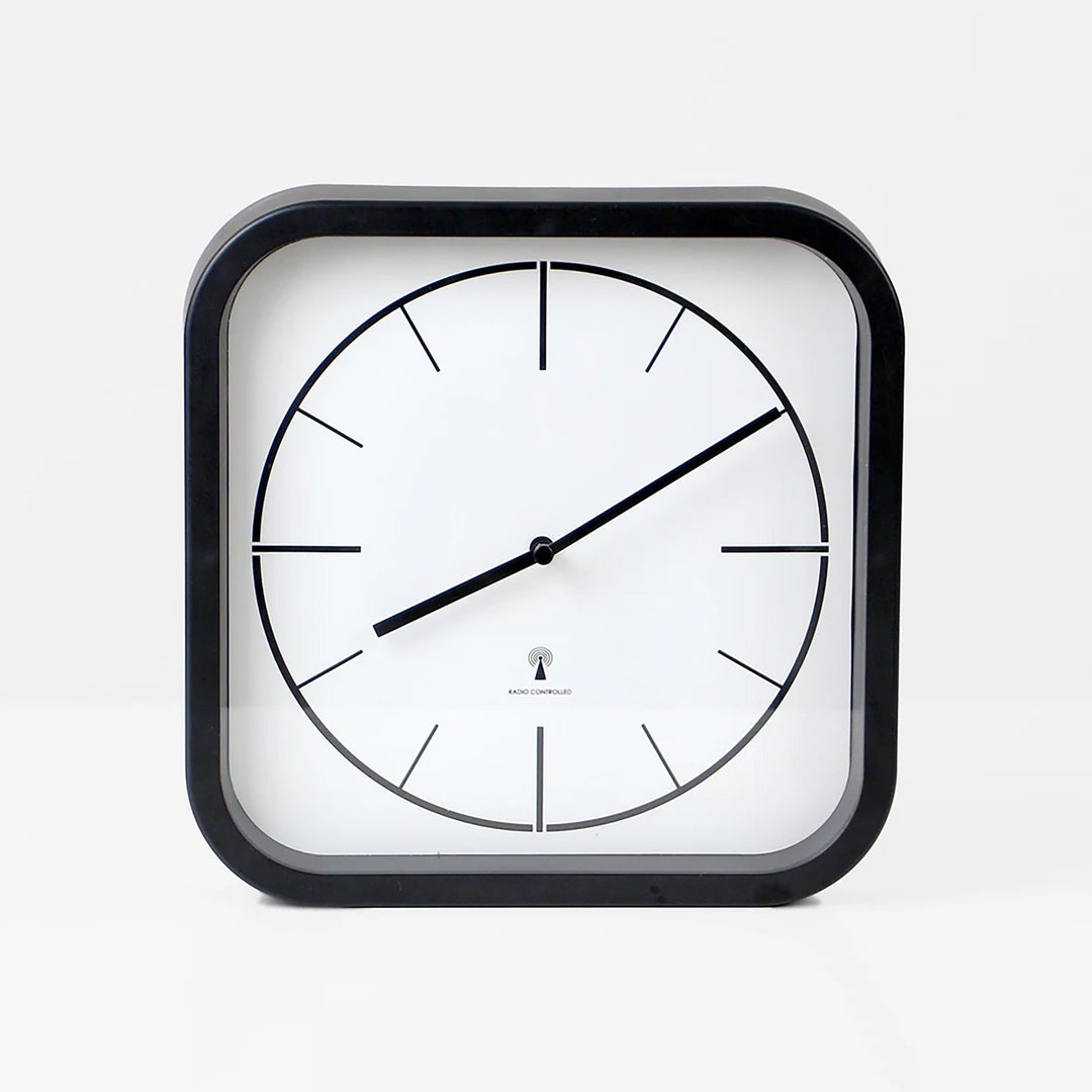 Vintage Black Wall Clock 90s - Etsy