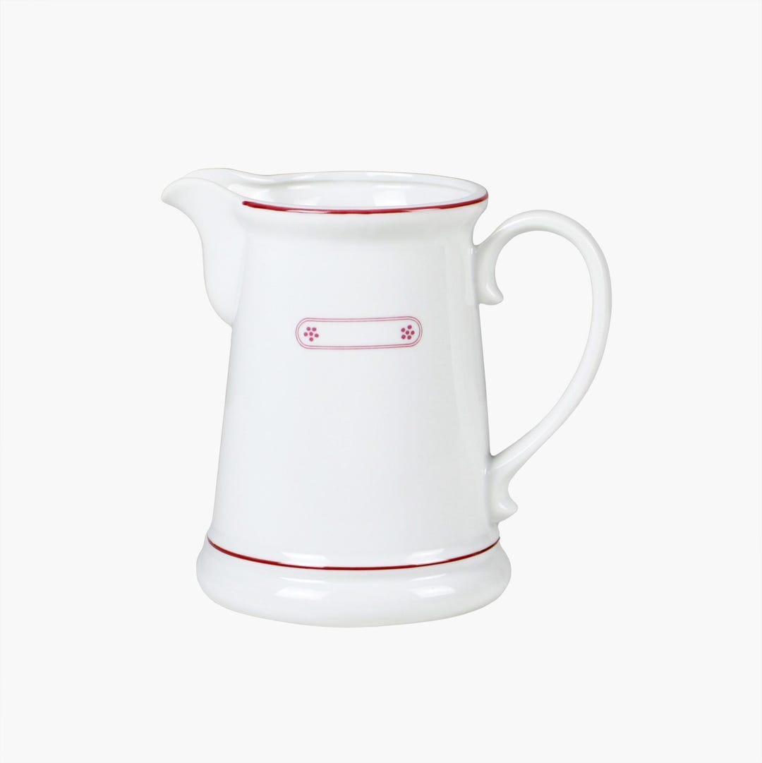 Vintage Milk Jug Red White Pitcher by Malva Country Style Kitchen Decor ...