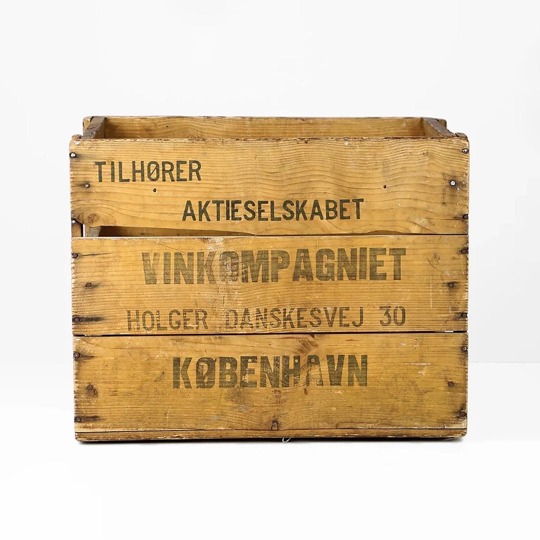 Vintage Wood Box Denmark Copenhagen Wine Case Antique Home Decor - Etsy