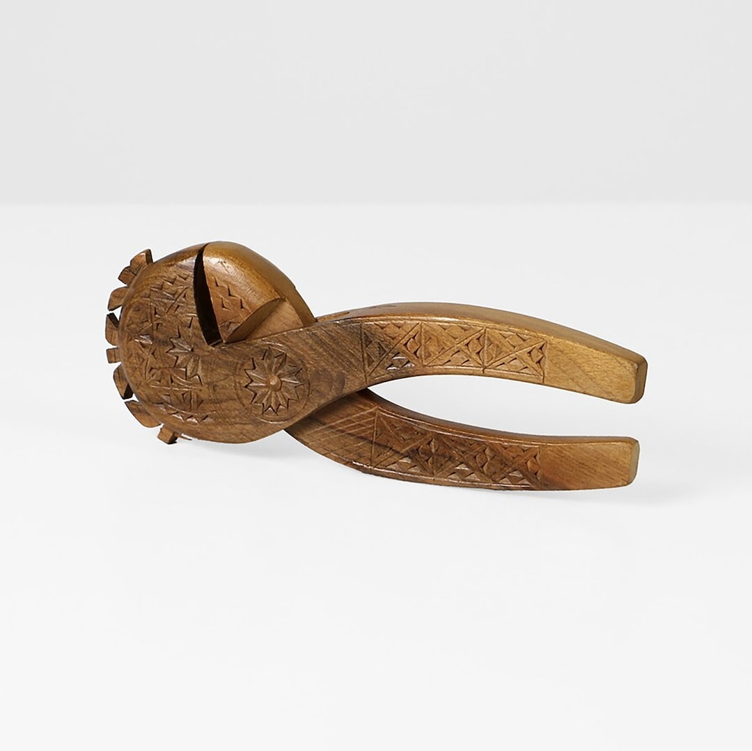 Vintage Wooden Nutcracker Hand Carved 60s – Mid Century Carved Wood Nut ...