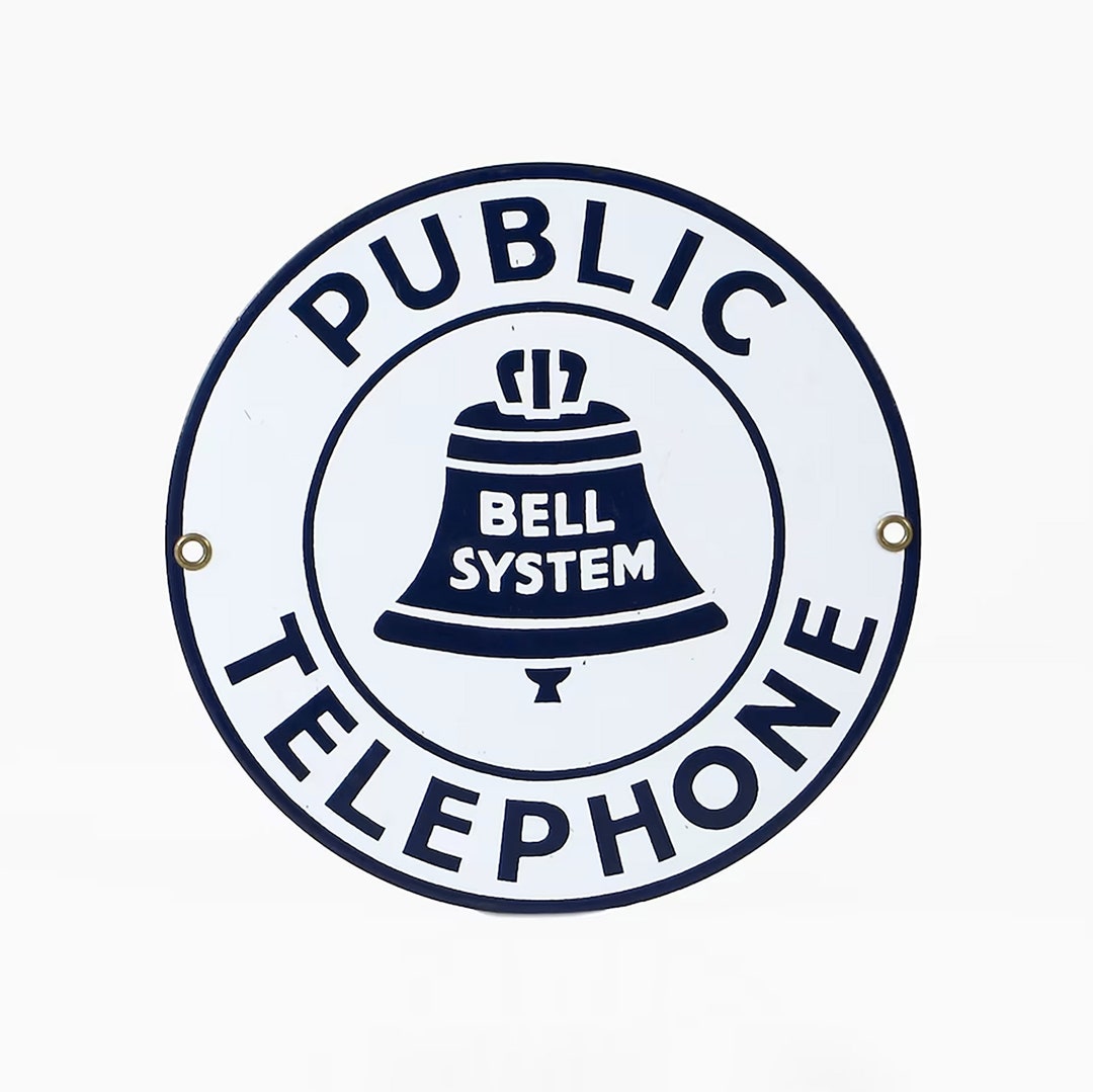 Vintage Metal Sign Public Telephone - Etsy