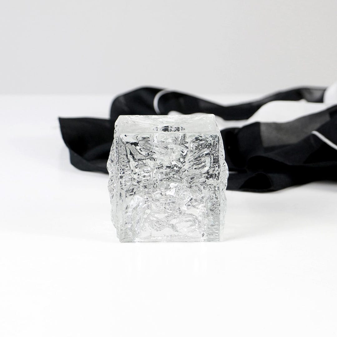 Vintage Glass Block Candle Holder 1970s Design 70s Boho Home Decor - Etsy
