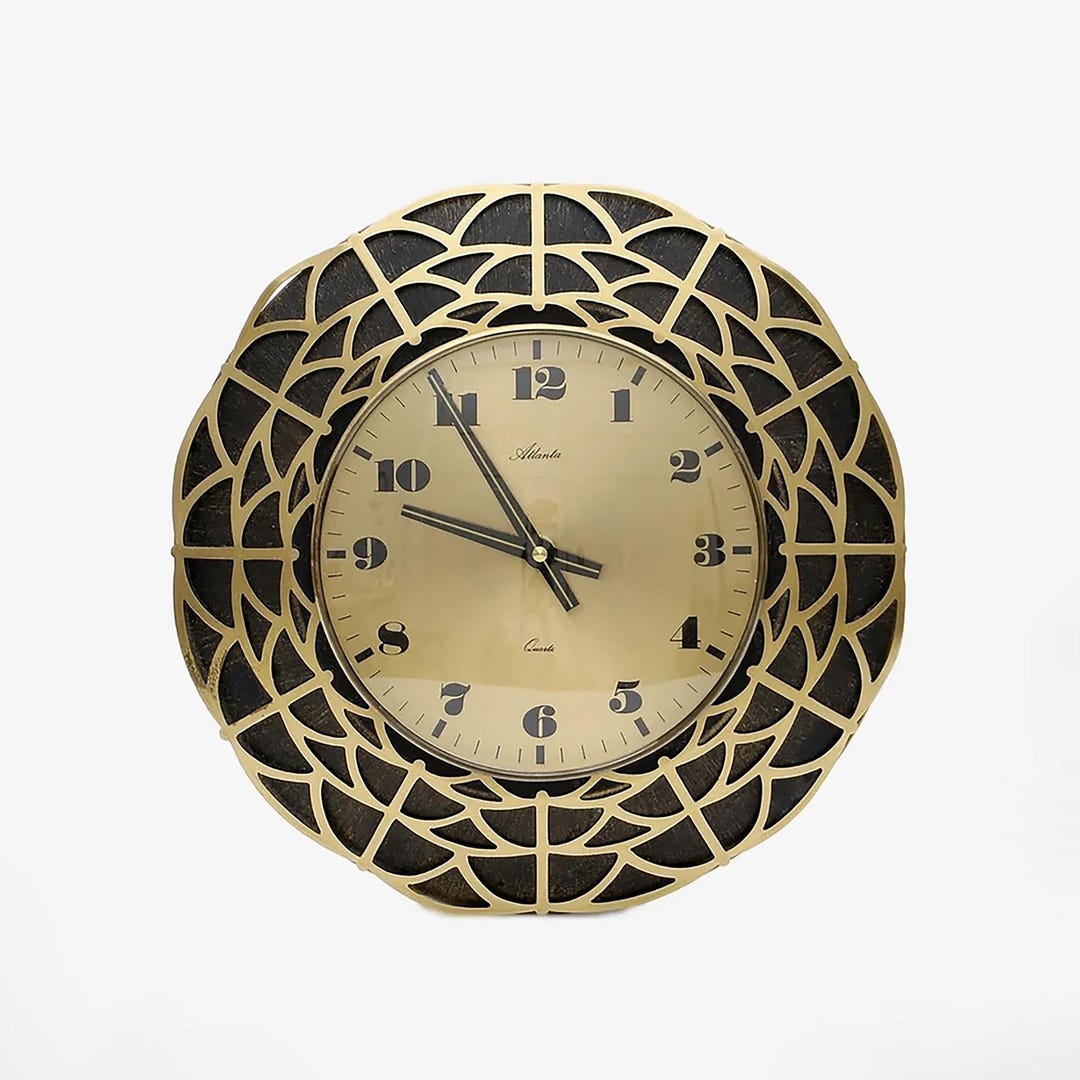 Vintage Brass Wall Clock by Atlanta 1970s Germany 70s Wall Decor - Etsy