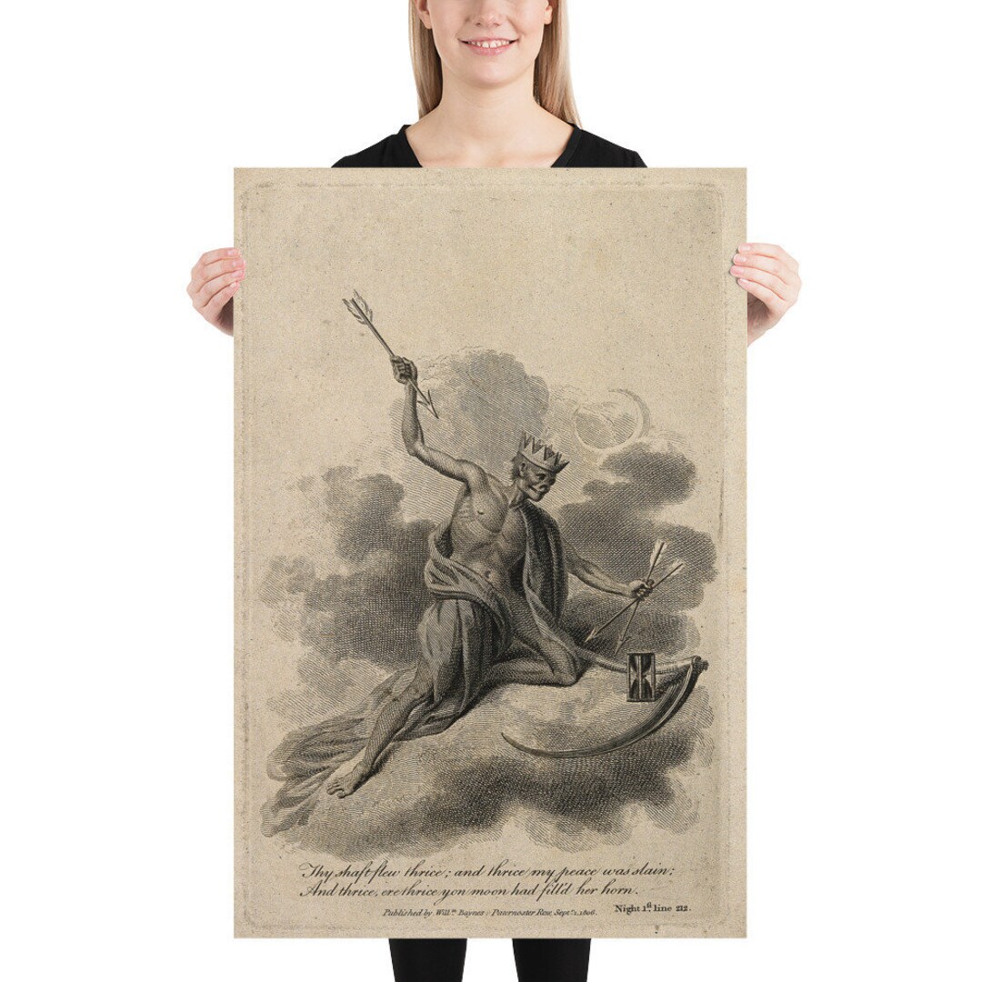 A Crowned Skeleton With Three Arrows. Etching, 1806 Poster Art Print - Etsy