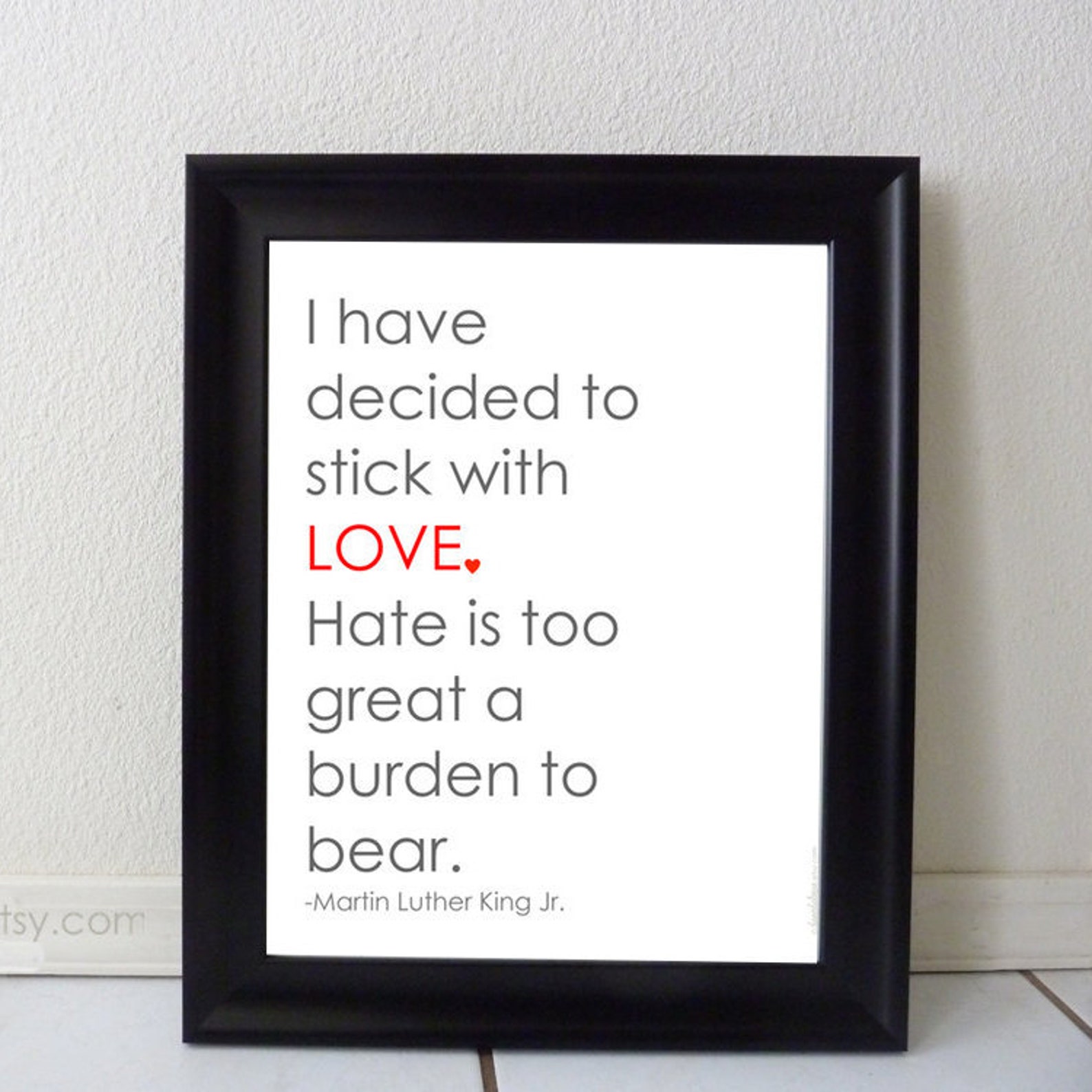 Martin Luther King Jr Printable: "decided to Stick With Love". Digital ...