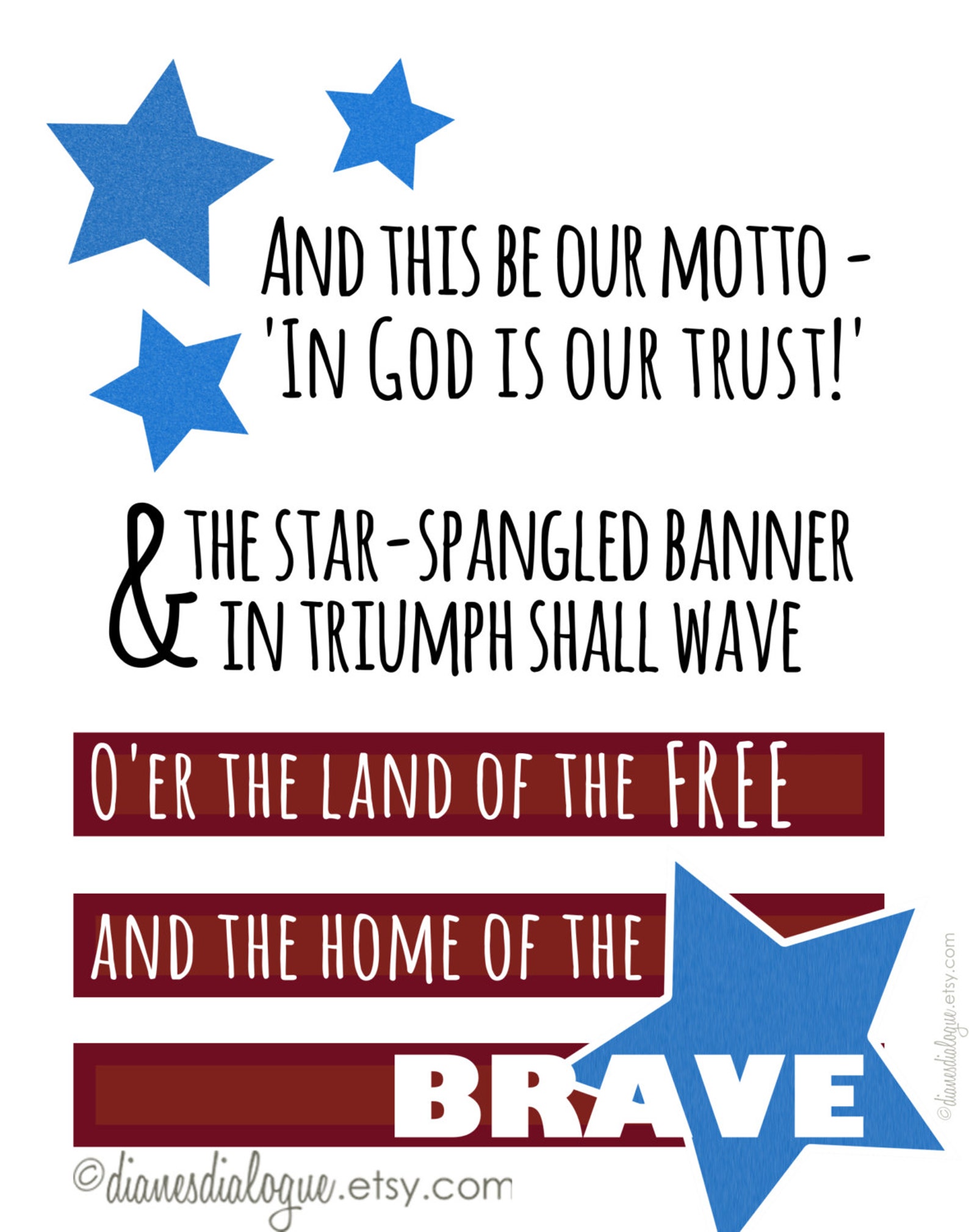 Patriotic Print: Memorial Day, July 4th Printable, Digital Download ...
