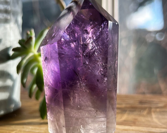 Gemmy Phantom Amethyst Tower From Brazil, High Grade Rainbow Amethyst ...