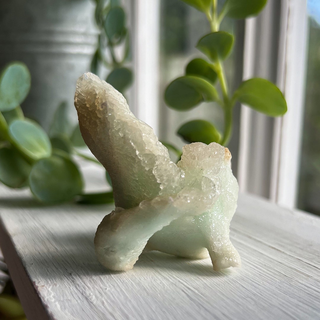 Calcite Stalk With Malachite Inclusions, Specimen, Raw Mineral, Unique ...