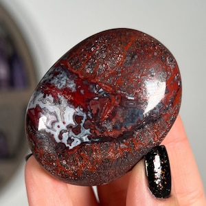 Crazy Lace Agate Palm Stone: Banded Druzy Crystal, Mexican Gemstone - Etsy