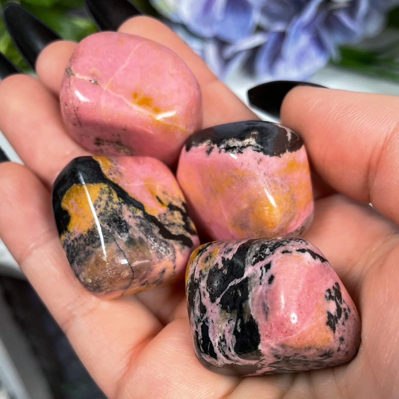 Rhodonite Tumbles Relationship Stone - Etsy