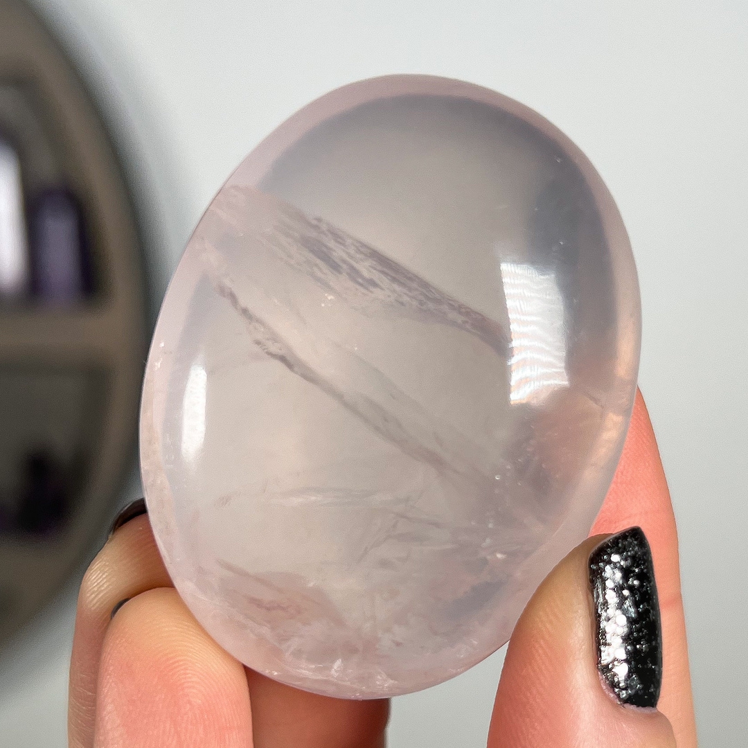 Girasol Rose Quartz Palm Stones, Choose Your Crystal, Gemmy Star ...
