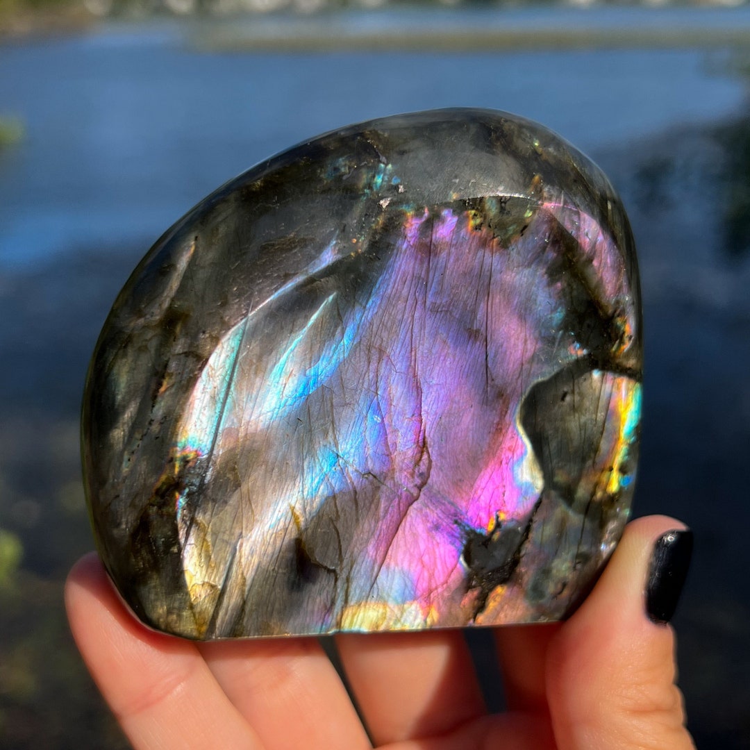 Spectrolite Freeform, Standing Flashy Silver Purple Labradorite Crystal ...