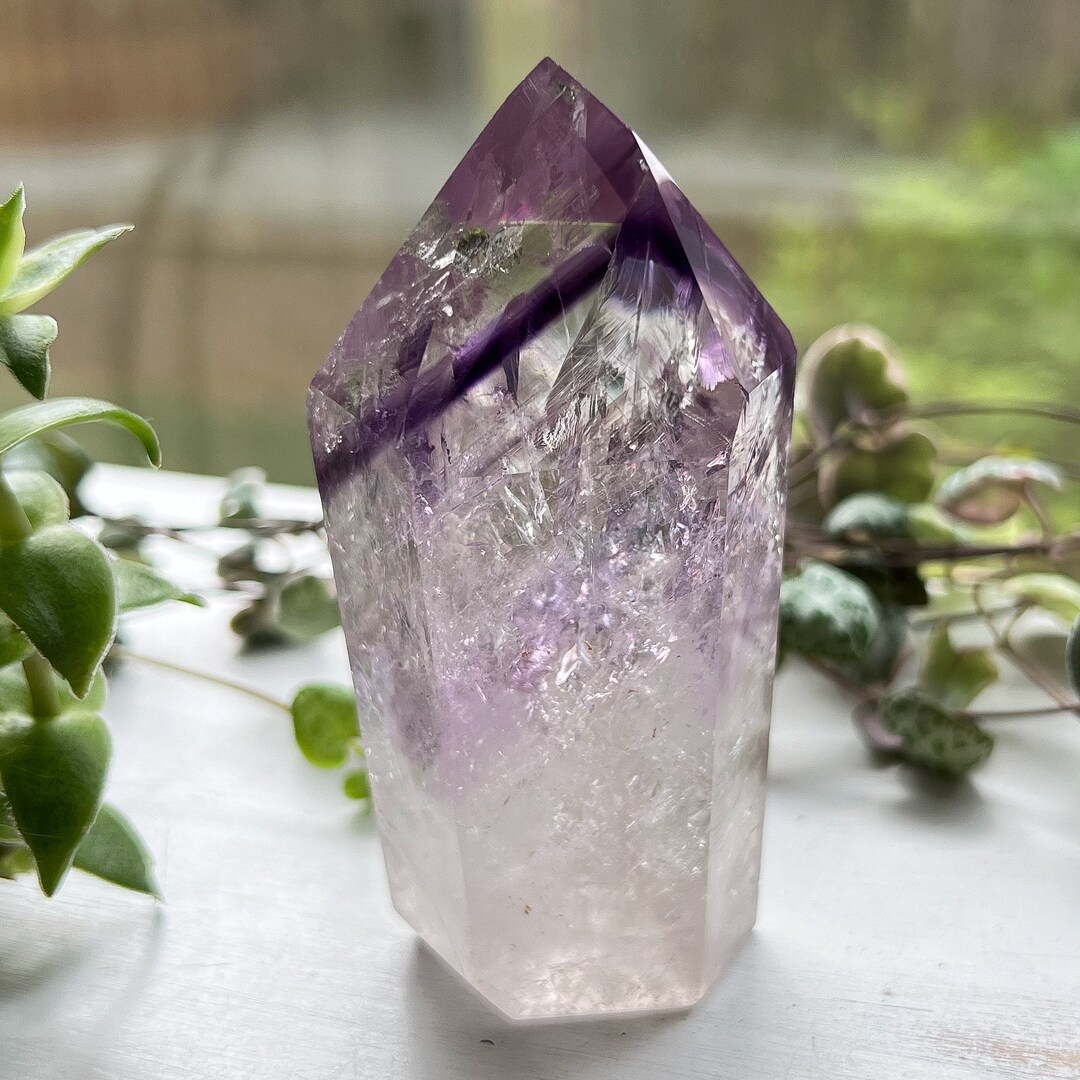 Gemmy Phantom Amethyst Tower From Brazil, High Grade Rainbow Amethyst ...