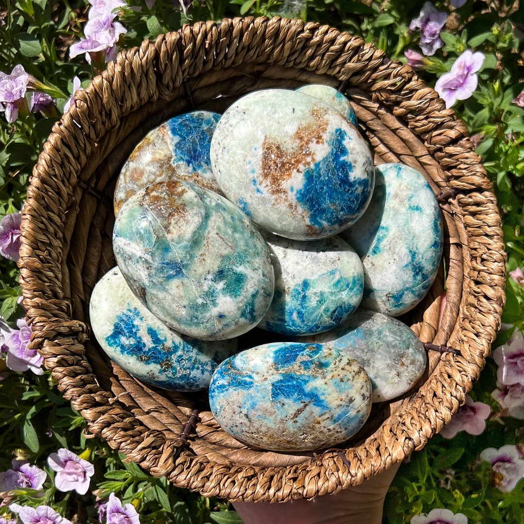 UV Reactive Sodalite Palm Stone With Pyrite - Choose Your Crystal - Etsy